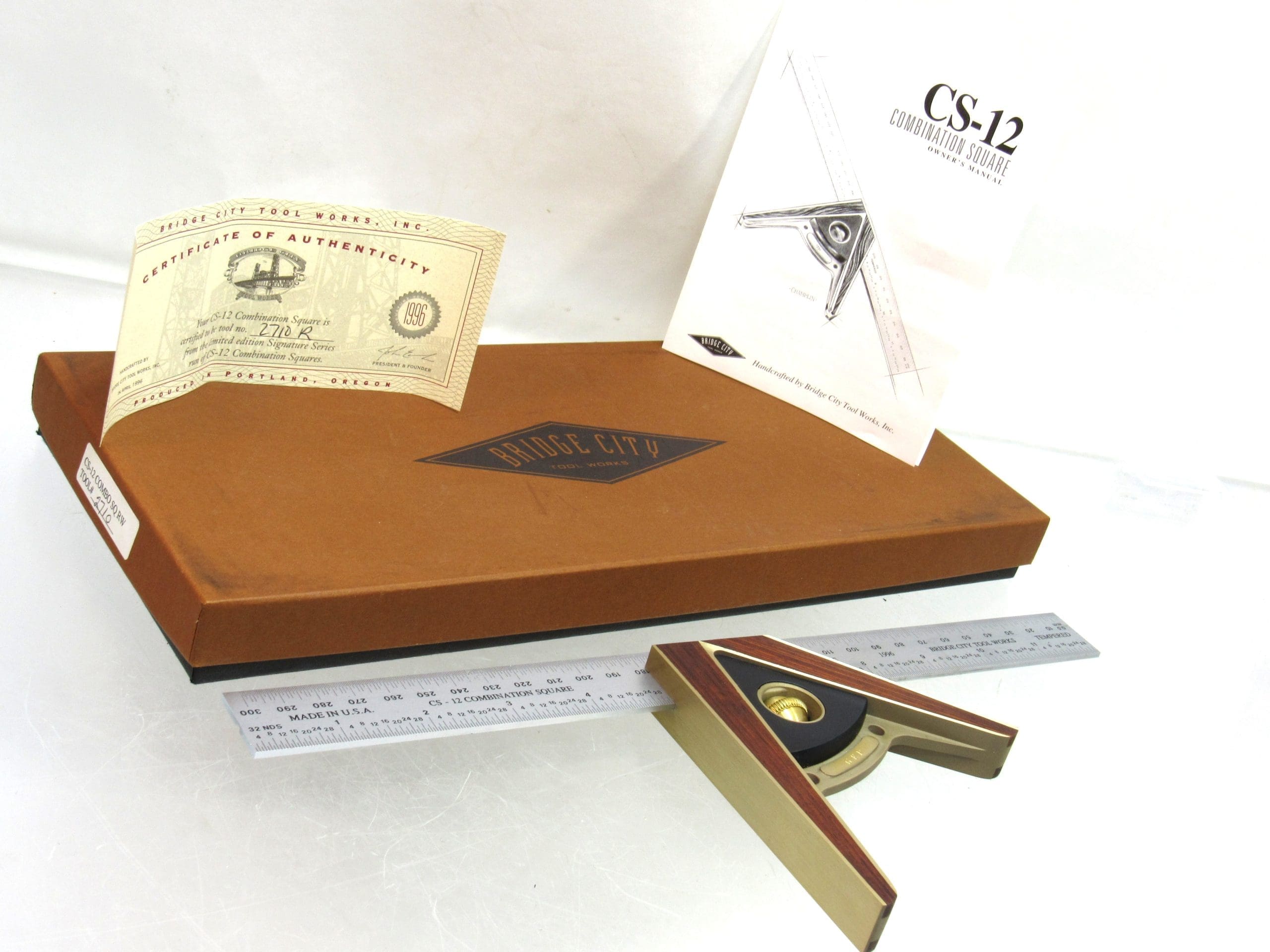 Unused Rosewood Bridge City Tool Works CS-12 Combination Square Rule ...