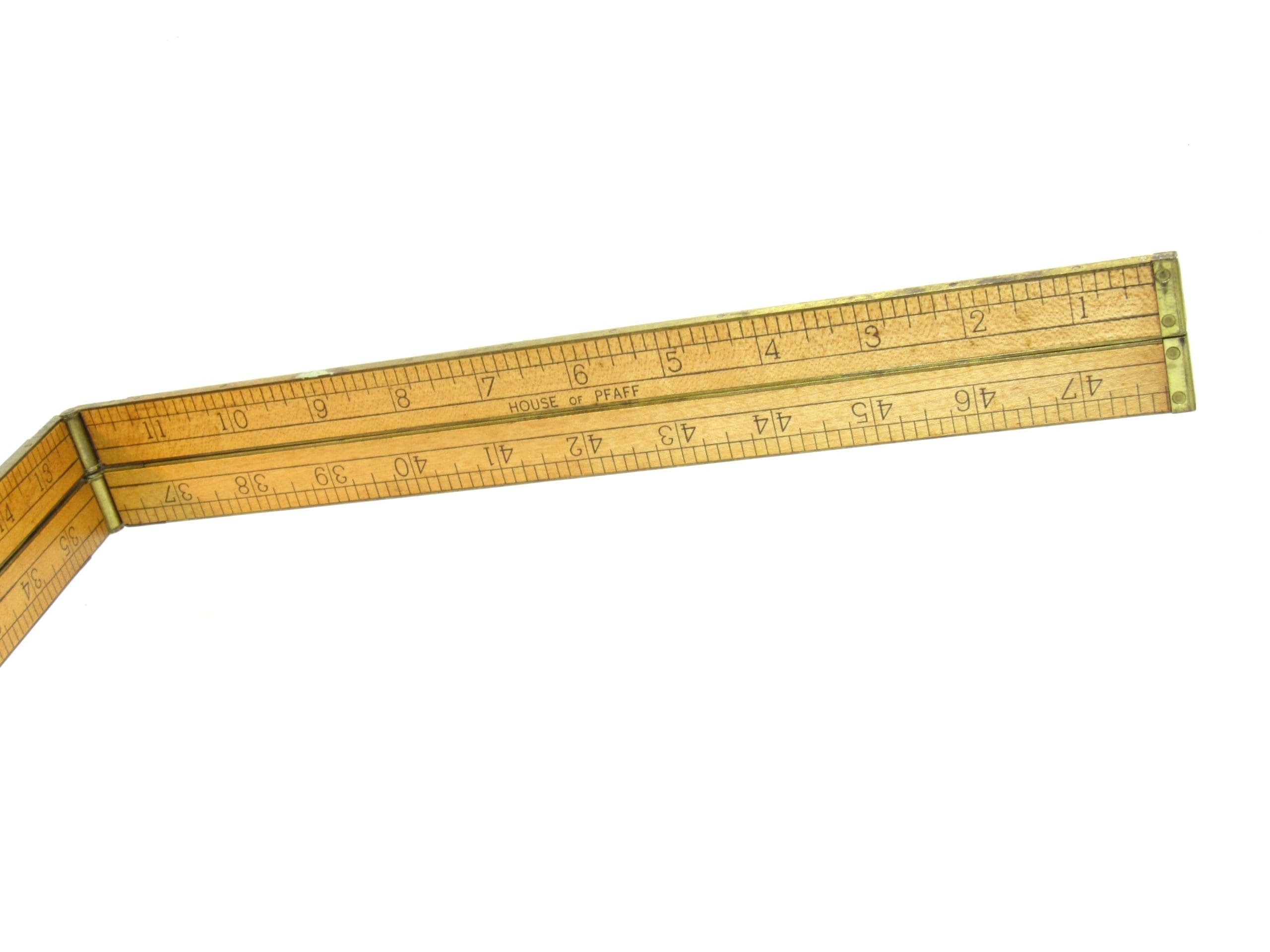 Superb House Of Pfaff 4 Foot 4 Fold Brass Bound No 901 Folding Rule ...