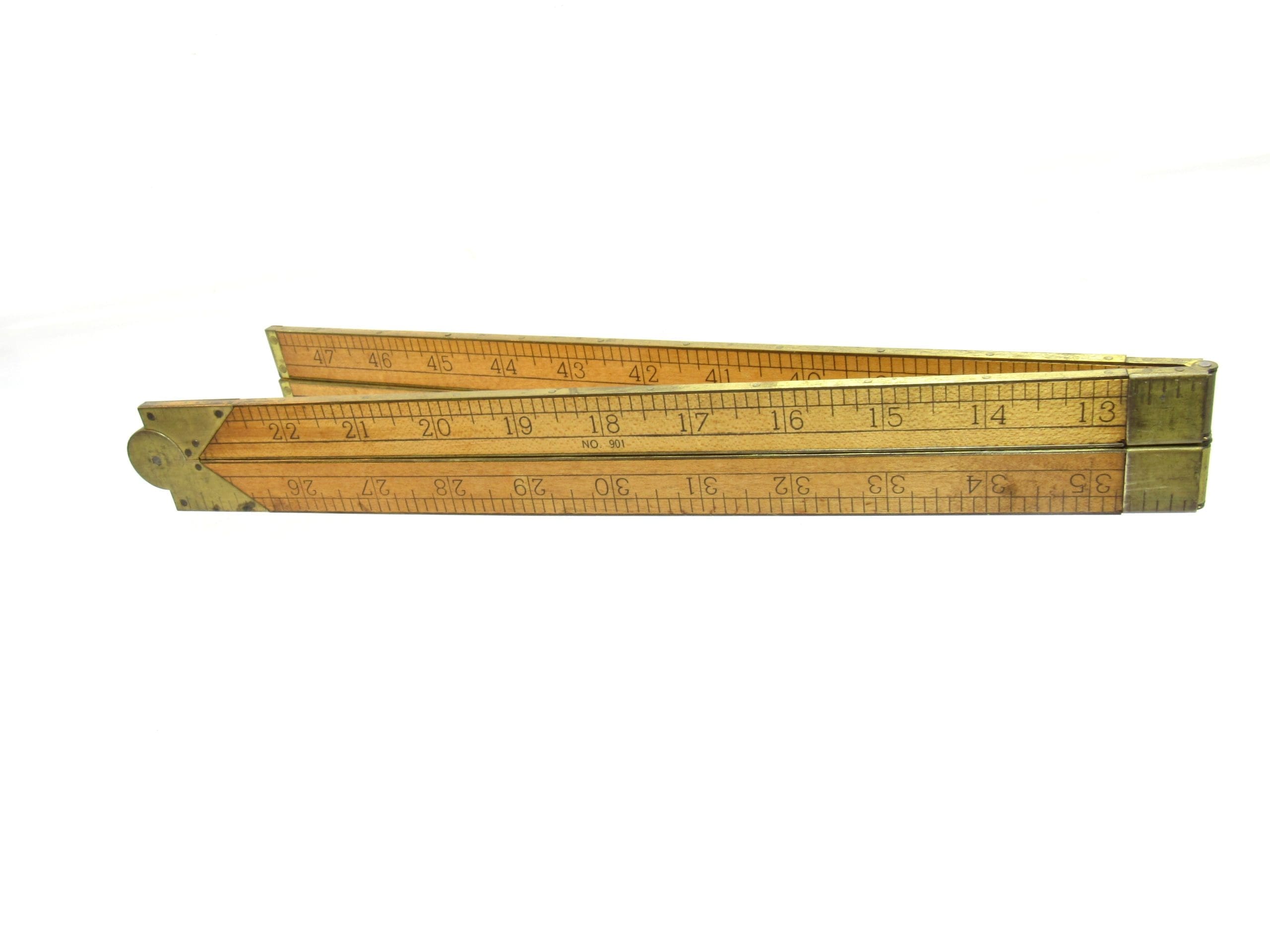 Superb House Of Pfaff 4 Foot 4 Fold Brass Bound No 901 Folding Rule ...