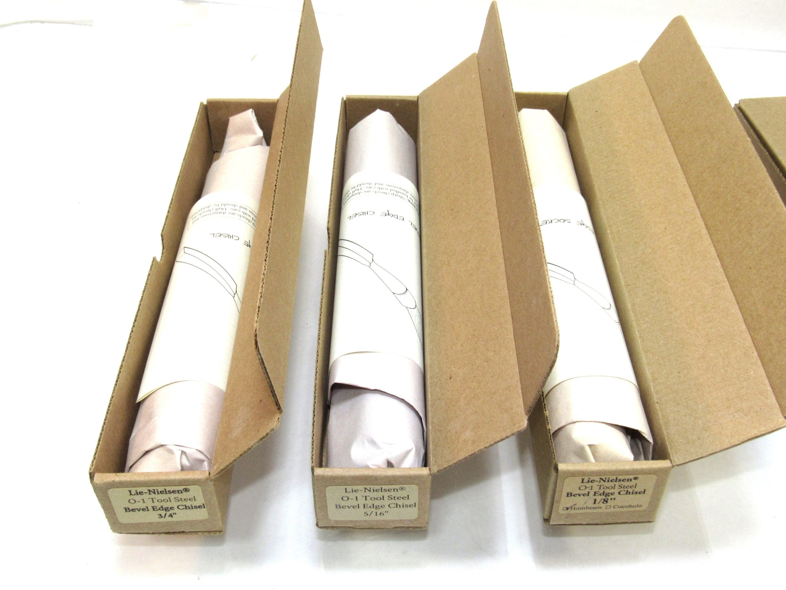 New Unused In Original Box Set of 7 Lie Nielsen Chisels 1/8" 3/16" 5/16 ...